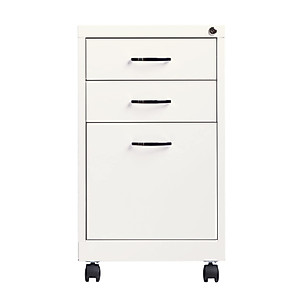 Space Solutions 3 Drawer Mobile Filing Cabinet in White