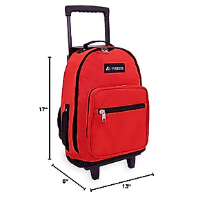 Everest Wheeled Backpack - Standard, Red, One Size,1045WH-RD/BK