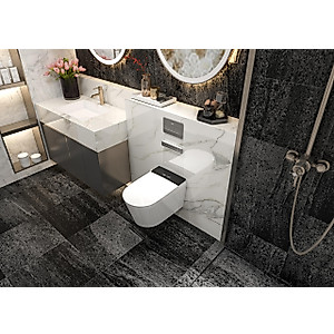 MEJE #MZE020P-WT In-Wall Toilet Tank Carrier with Dual-Flush Actuator Plate, White (Compitable with #MZE020P Wall-Hung Smart Toilet to work as A Intelligent Toilet Combo)