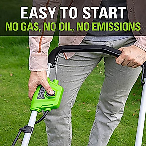 Greenworks 40V 16" Cordless Electric Lawn Mower + 40V (300W) Power Inverter, 4.0Ah Battery and Charger Included