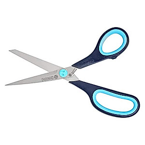 Mundial Cushion Soft Dressmaker Shears 8"-serrated Bottom Blade…Blue Handle