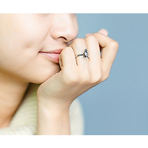 Helen de Lete Women's Vintage Bird on The Tree 925 Sterling Silver Open Ring