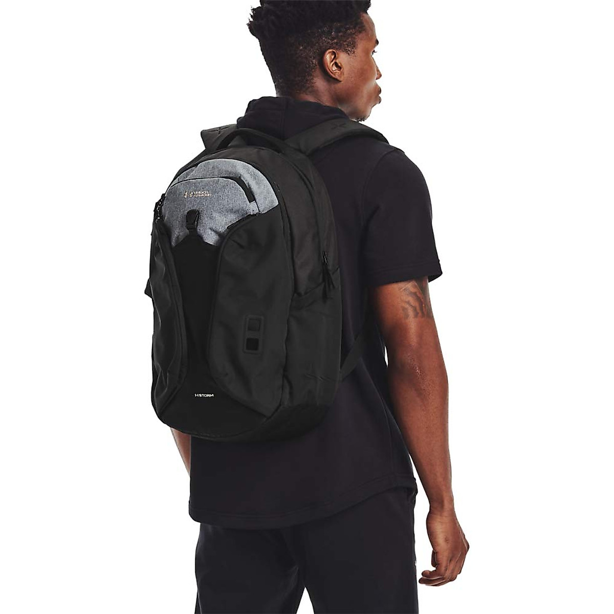 Under Armour Men's Contender 2.0 Backpack , Black (003)/Metallic Faded Gold , One Size Fits All