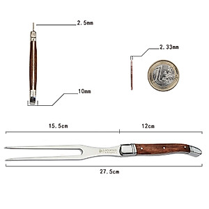 Laguiole by Hailingshan Carving Knife and Fork Set Stainless Steel Premium BBQ Meat Turkey Roast Kitchen Dinner Table Cutlery Flatware Sharp 2-Piece Wood Handle with Gift Box