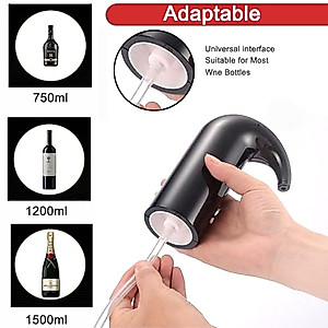 Electric Wine Aerator Pourer, Portable One-Touch Wine Decanter and Wine Dispenser Pump for Red and White Wine Automatic Wine Oxidizer Dispenser USB Rechargeable Spout Pourer