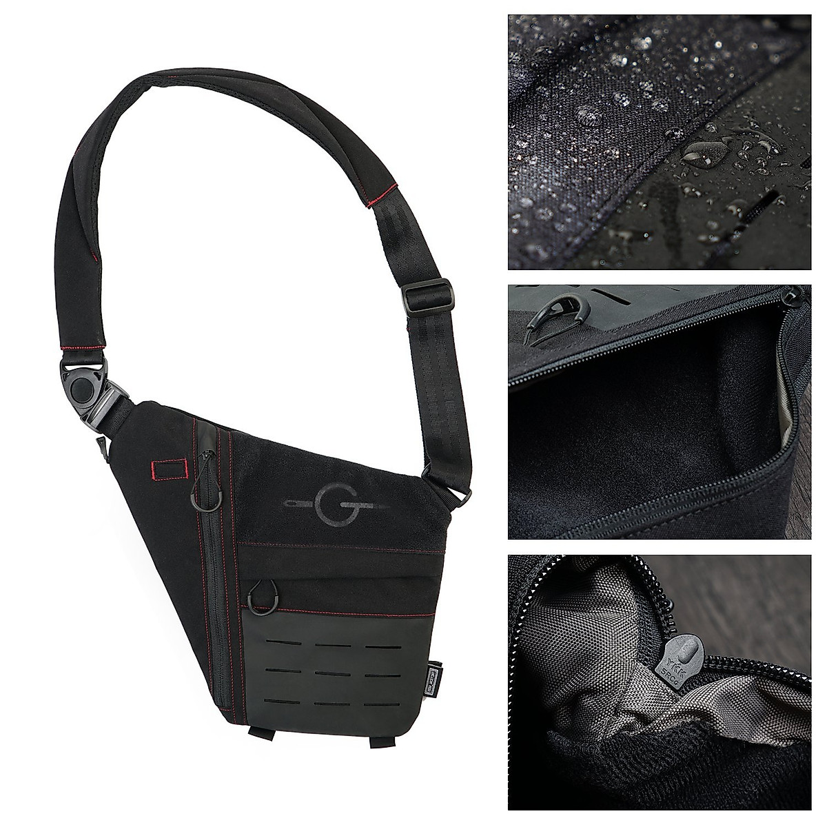 Tacticalgeek Cache L1 Concealed Carry Bag for Men，Anti-Theft Waterproof Shoulder Backpack, EDC Sling Bag, Stealth Bag, Multi-functional Crossbody Bag