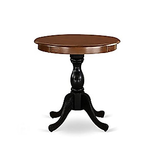 East West Furniture EST-MBL-TP Eden Dining Table - a Round Kitchen Table Top with Pedestal Base, 30x30 Inch, Mahogany & Black