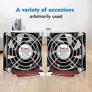 Wathai 80mm 24V DC Cooling Fan 2Pin 24Volt 80mm x 25mm Brushless 3 Inch Fan High Speed for DIY Ventilation Exhaust Projects Cooling 2 Pack