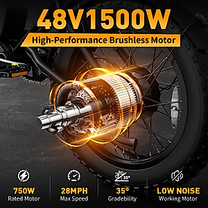 MEELOD DK200 Electric Bike for Adults with1500W Motor 28MPH& 30-45 Miles Commuting Electric Bike 48V 13Ah E-Bike 20" 4.0 Fat Tire Electric Bicycle for Beach,Snow, Mountains, Road