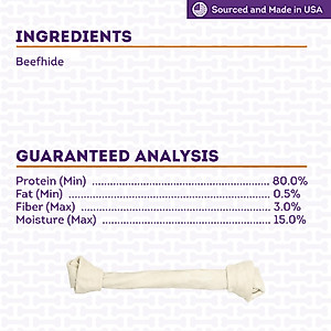 Treatly USA Beefhide Bones 15-17" Dog Chew Treats - Natural Flavor, 1 Count/1 Pack