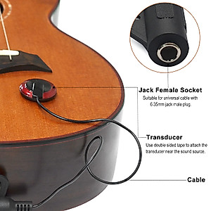 SAPHUE 2Pcs Contact Microphone Piezo Pickup for guitar Mandolin Ukulele Violin Banjo