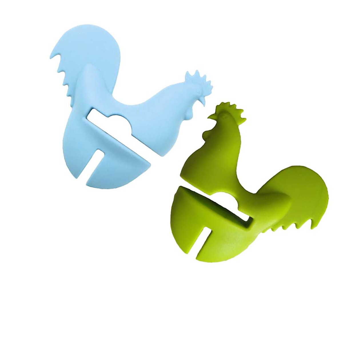 DOITOOL 2pcs Silicone Pot Clip Spoon Rest Cooking Utensil Holder Heat Resistant Lid Lifters Spill- proof Pot Lid Holder for Soup Pot Pans Lid Kitchen Home Restaurant (Random Color)