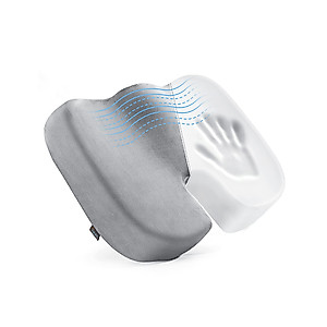 Evajoy Seat Cushion for Office Chair, Memory Foam Cushion with Ergonomic Design, Carrying Handle, Non-Slip Butt Pillow for Lower Back, Coccyx, Sciatica, Tailbone Pain Relief