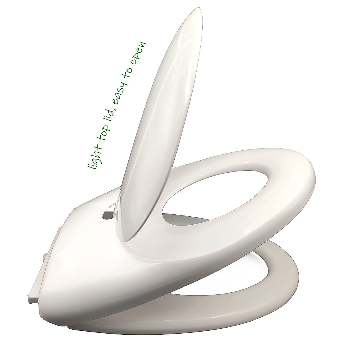 Toilet Seat with Built-In Potty Training Seat, Soft Close,Never Loosen,Removable Easy to Instal &Clean,Durable Plastic ,Fits both Adult and Child,ELONGATED, White