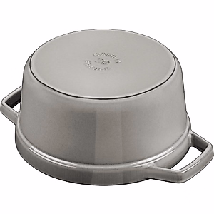 STAUB Cast Iron Roaster/Cocotte, Round, 26 cm, 5 L, Graphite Grey