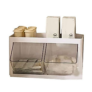 Tea Bag Storage Rack, Multifunctional Space Saving Compact Wall Mounted Coffee Capsule Holder for Office Pantry (Cream White)