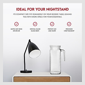 Amici Home Italian Igloo Quadra Glass Pitcher with Lid and Spout | 34 Ounce | Clear Glass Water Pitcher for Refrigerator | Carafe for Iced Tea, Juice, Milk, Cold Brew and Mimosa Bar