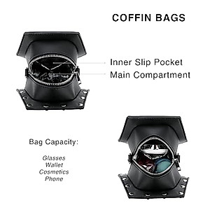 Scarleton Casual Backpack Purse for Women, Punk Skull Backpack, Faux Leather Gothic Shoulder Bag, Rivet Crossbody Bag, H209201E - Black