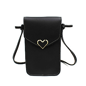 RARITYUS Multi-Layer Mini Crossbody Cell Phone Pouch Purse PU Leather Shoulder Bag with Touch Screen Window for Women Girls