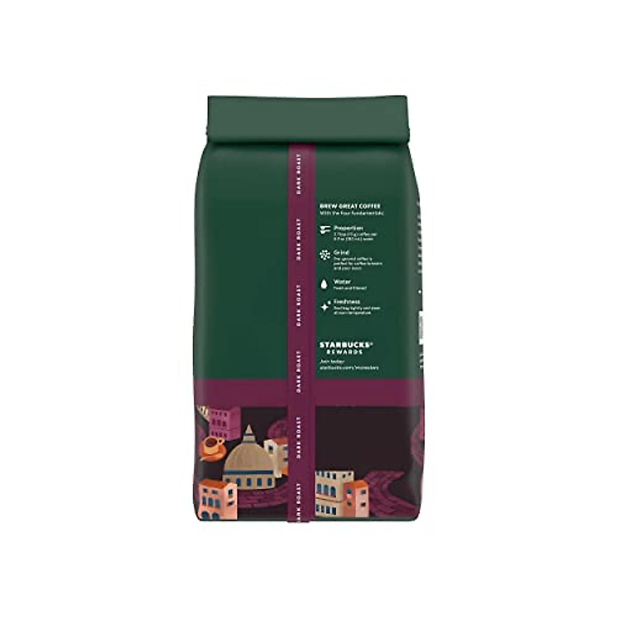 Starbucks Ground Coffee—Dark Roast Coffee—Italian Roast—100% Arabica—6 bags (12 oz each)