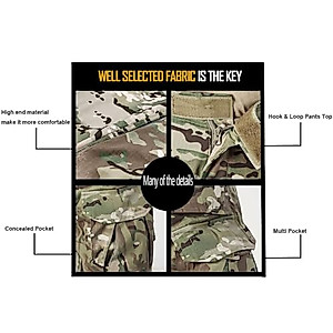 H World Shopping Military Army Tactical Airsoft Paintball Shooting Pants Combat Men Pants with Knee Pads Woodland (Medium)
