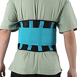 Shanrya Lower Back Pain Relief, Back Brace Comfortable Good Air Permeability Skin Friendly for Home for Prevent Back Injuries(Lake Blue)