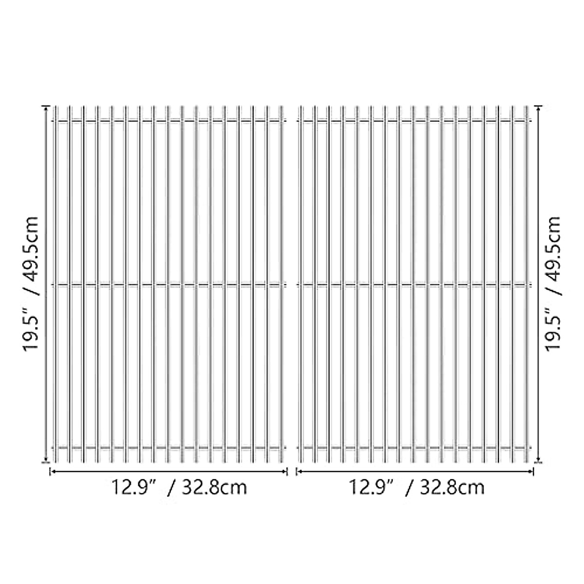 ProFire 19.5 Inch 304 Food Grade Stainless Steel Cooking Grate for Weber Genesis E310 E320 E330 S310 S320 S330 EP310 EP320 Gas Grills, Grill Grate Replacement for Weber 7528/7524
