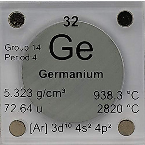 Germanium (Ge) 24.26mm Metal Disc with Acrylic Case for Collection or Experiments