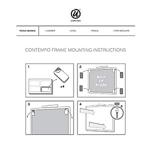 U Brands MOD Cork Bulletin Board, 16 x 20 Inches, Black and Grey Frame (390U00-01)