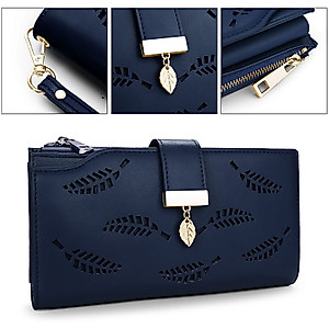 YALUXE Women's Leather Zipper Wallet RFID Blocking Multi Card Holder with Cellphone Pocket Large Capacity