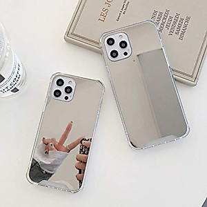KEXAAR Mirror Case Designed for iPhone 12/ iPhone 12 Pro (6.1 inch)[Four Corner Thick Guard Shockproof] Hard Back+Soft Bumper Protective Girls Woman Makeup Touch up Back Camera Selfies(Mirror12/12Pro)