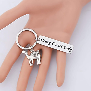 LQRI Camel Jewelry Camel Lover Gift Crazy Camel Lady Keychian With Camel Charm Camel Themed Gifts Camel Girls Gift For Her (K-Camel)