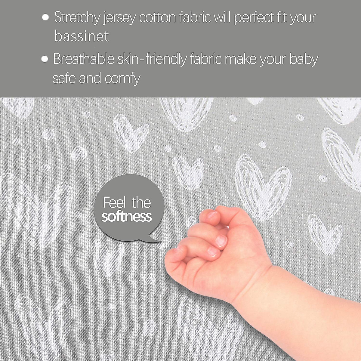 Bassinet Mattress Pad Covers and Sheets for Arm's Reach Clear-Vue, Cambria, Mini Ezee 2 in 1Co-Sleeper Bassinet