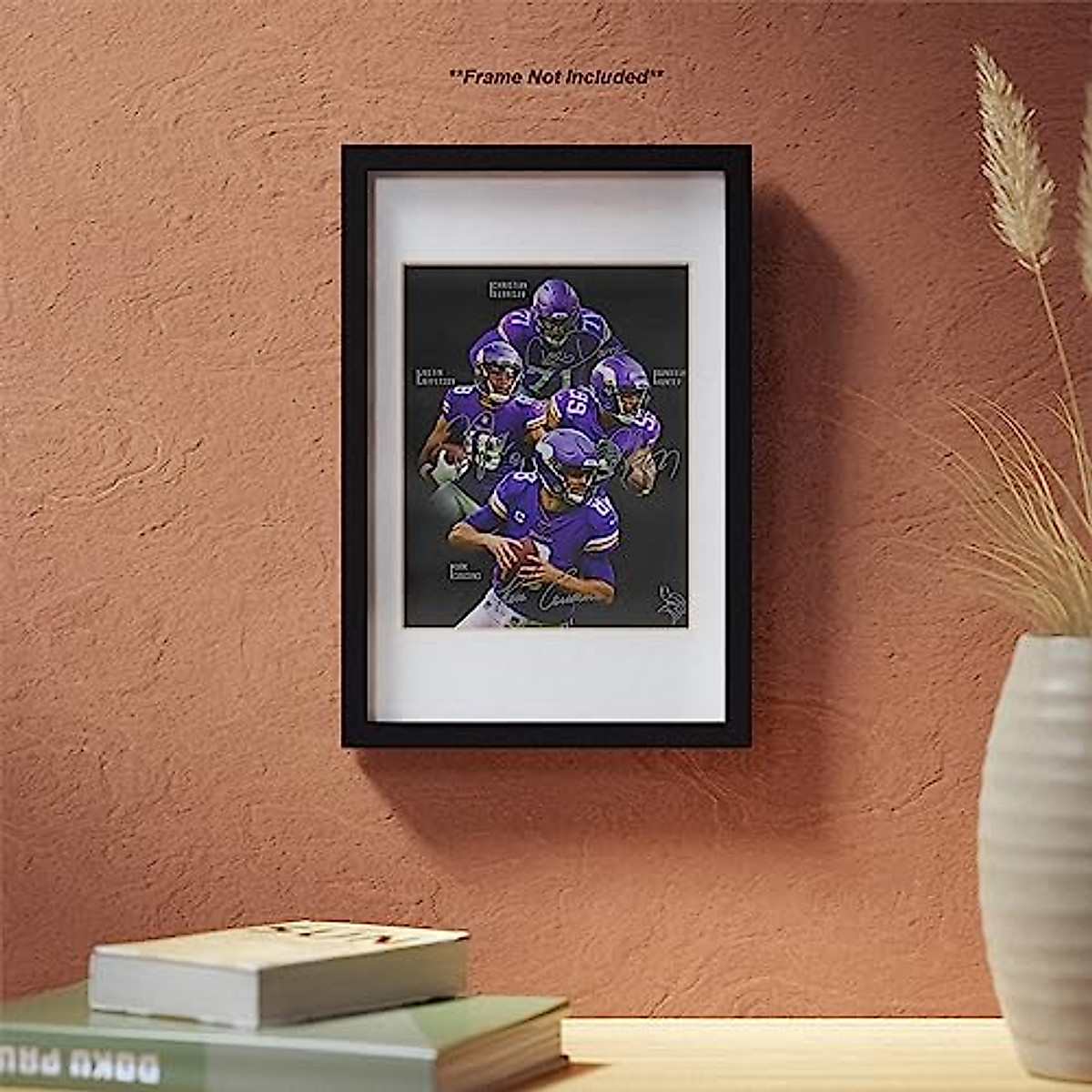 Ikonic Fotohaus Kirk Cousins Justin Jefferson Danielle Hunter Darrisaw Signed Photo Autograph Print Wall Art Home Decor