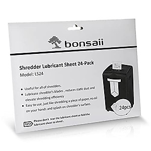Bonsaii Paper Shredder Lubricant Sheets, 24-Pack (8.4 x 5.9 inch/Piece)
