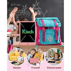 UCIDCI LCD Writing Tablet Doodle Board 10 Inch - Colorful Screen Electronic Toddler Drawing Tablet Drawing Pad, Educational Learning Kids Toys for 3 4 5 6 7 8 Year Old Kids Girls Boys