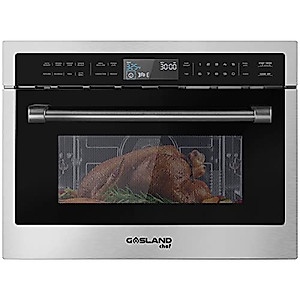 Built In Microwave, GASLAND Chef BMD1602S 24 Inch Built-in Convenction Microwave Oven with 1.6 Cu. Ft Capacity, 1000 Watt, Sensor Cook, Drop Down Door in Stainless Steel