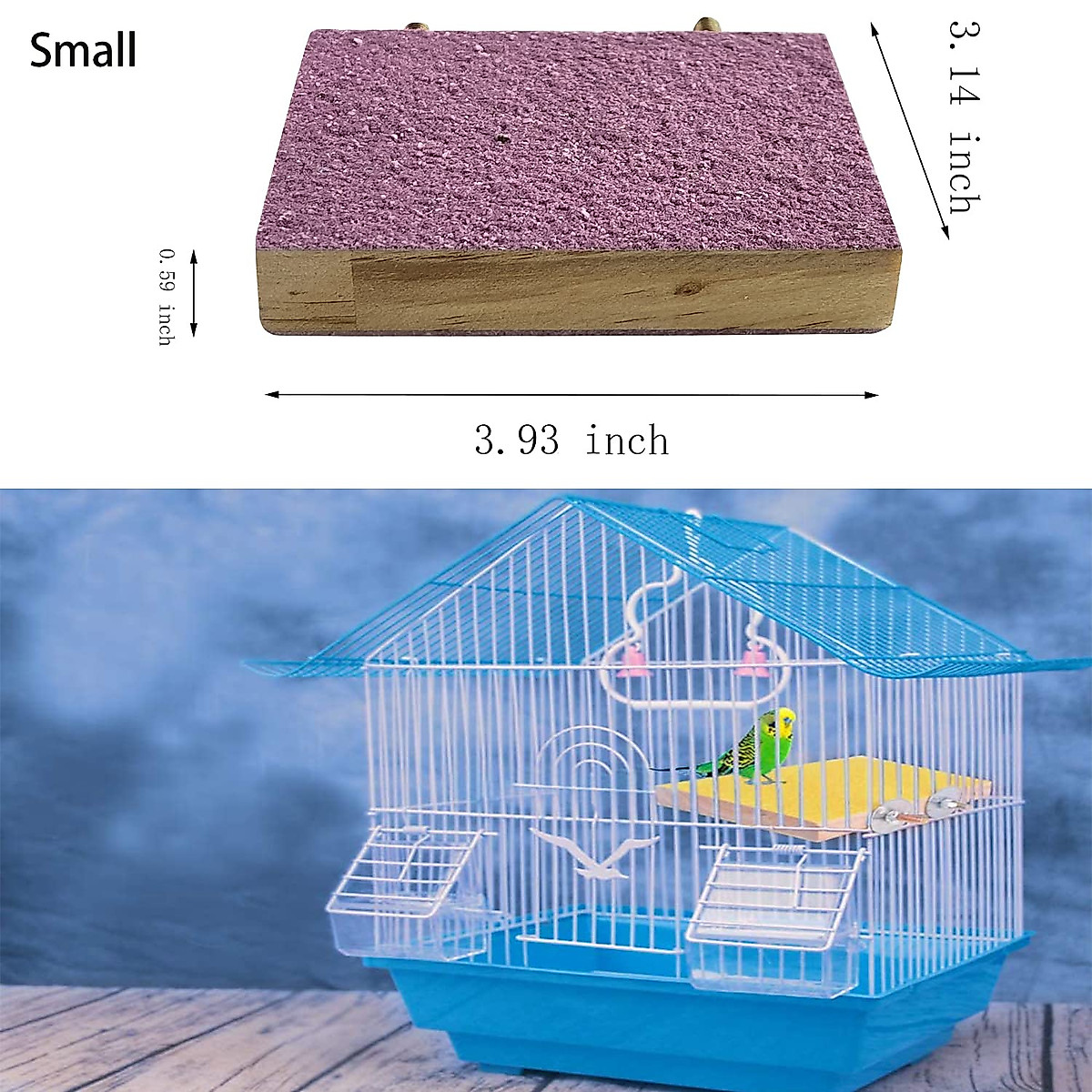 3 Pcs Bird Stand Platform, Wood Playground Paw Grinding Clean, for Pet Parrot, Rat Mouse Cage Accessories Exercise Toys, Random Color