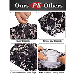 Mudder 9 Pairs Unisex UV Protection Sleeves Arm Cooling Sleeves Ice Silk Arm Sleeves Arm Cover Sleeves (Camouflage, Black)