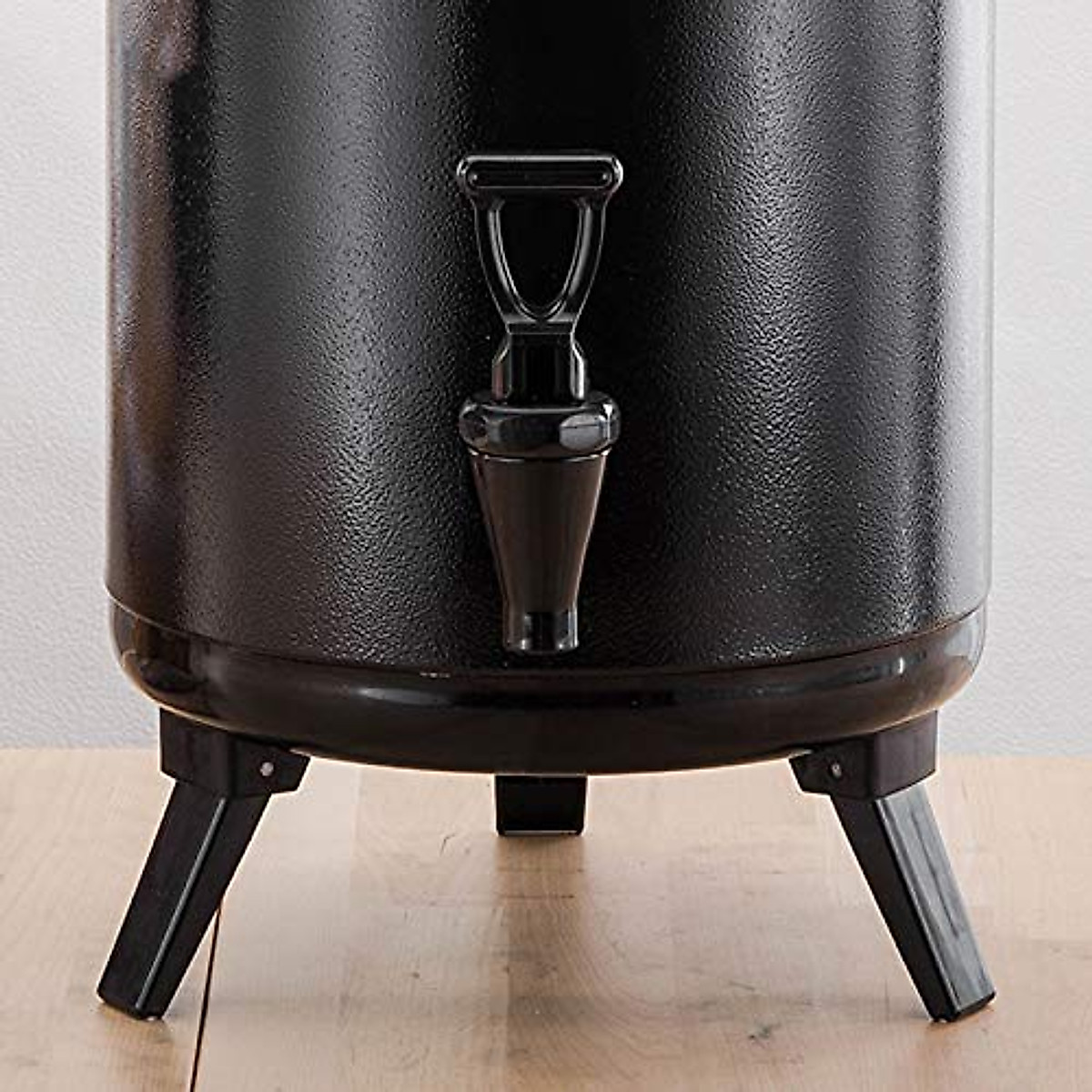 Stainless Steel Insulated Beverage Dispenser 12 Liter/3.17 Gallon with Spigot for Hot Tea & Coffee, Cold Milk, water, juice in parties, offices, Soup Family Party，weddings(Black)