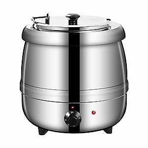 Commercial Soup Kettle Warmer, Stainless Steel 11 Qt Countertop Food Kettle Warmer