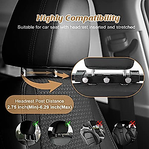 SanLead Car Headrest Pillow Detachable, U Shaped Road Pal Headrest Black Head Neck Support, 180 Degree Adjustable Car Seat Head Neck Support