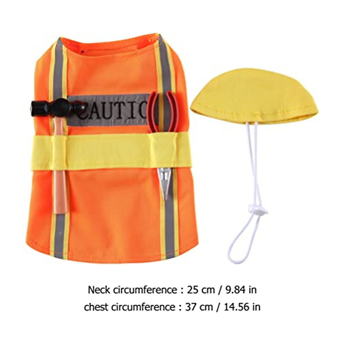 POPETPOP Dog Reflective Vest Construction Worker Pet Costume Christmas Outfits High Visibility Dogs Clothes for Large Medium Small Dogs Cats Costumes S