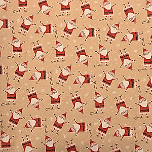 JAM Paper Assorted Gift Wrap - Christmas Kraft Wrapping Paper - 125 Sq Ft Total - Kraft Christmas Set - 5 Rolls/Pack