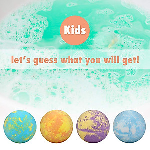 Bath Bombs for Kids with Toys Inside for Girls Boys - 12 Set Surprise Bubble Bath Fizzies, Colorful Handmade Kids Safe and Gentle Spa Bath Fizz Balls Kit, Birthday Christmas Gift (Package May Vary)