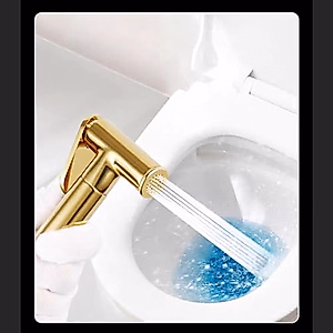 Handheld Bidet Sprayer for Toilet,Bidet Sprayer,Hung Toilet Shower,Independent Hanging Seat Combination for Bidet,Brushed Gold