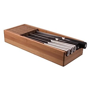 Knifedock - In-drawer Kitchen Knife Storage - The Cork Composite Material Never Dulls Your Blades. Great Gift for Any Chef! Enables you to Easily Store and Identify Your Knives At a Glance.