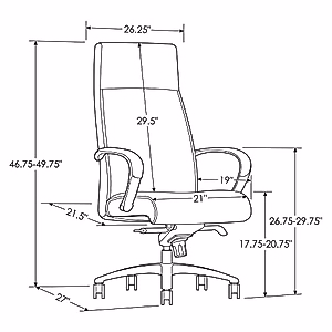 Zuri Furniture Forbes Genuine Leather Aluminum Base High Back Executive Chair - Tan