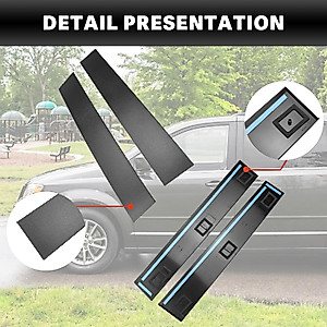 USTAR Black B Pillar Trim Molding Fit for Chrysler Town Country 2008-2016 Dodge Grand Caravan 2008-2020 926-446 5020664AD 5020664AC 926-445 Left Right Pair