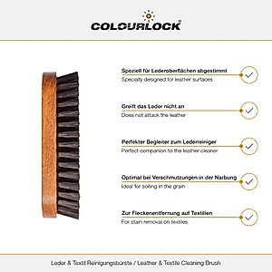 Colourlock Leather & Textile Cleaning Brush | Clean Leather, Textile and Alcantara | for Cars, Furniture, Apparel, Shoes, Bags and Accessories (Brown, 1 Brush)